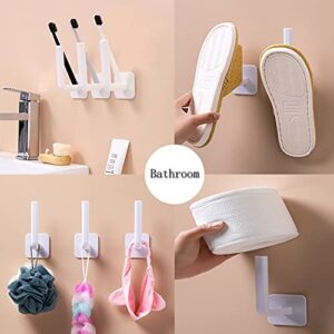 Habychoi Multifunctional Heavy Duty Storage Hooks - Self Adhesive Punch-Free Utility Wall Hooks Multipurpose in Kitchen Bathroom (4Packs)