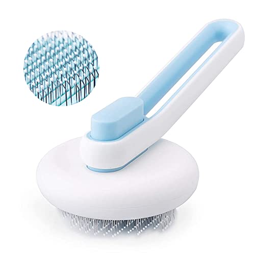 Marchul Cat Brush for Shedding and Grooming, Self Cleaning Slicker Brush for Short or Long Haired Cats, Small Dog Hair Brush for Puppy Kitten Massage Removes Loose Undercoat, Tangled Hair, Shed Fur