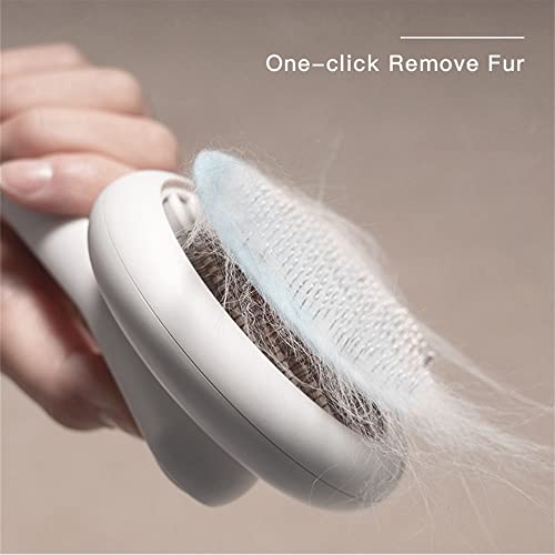 Marchul Cat Brush for Shedding and Grooming, Self Cleaning Slicker Brush for Short or Long Haired Cats, Small Dog Hair Brush for Puppy Kitten Massage Removes Loose Undercoat, Tangled Hair, Shed Fur