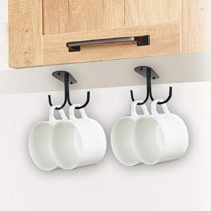 CHDHALTD Under Cabinet Mug Rack,Storage Shelf Cup Hanger,Mug Hooks Under Cabinet Mug Holder Rack,Coffee Cups and Kitchen Utensils Display(B 1Pcs)