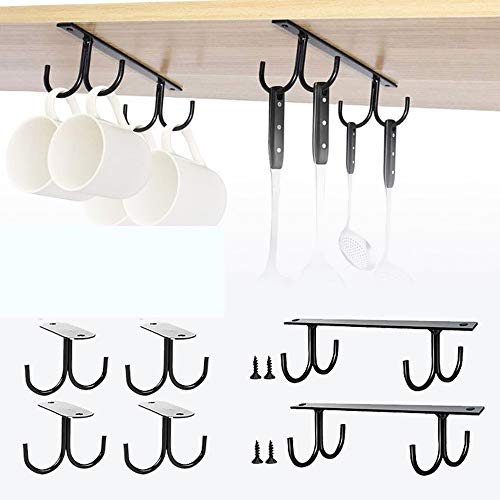 CHDHALTD Under Cabinet Mug Rack,Storage Shelf Cup Hanger,Mug Hooks Under Cabinet Mug Holder Rack,Coffee Cups and Kitchen Utensils Display(B 1Pcs)