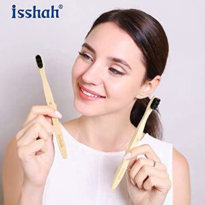 Isshah Extra Soft Bamboo Toothbrush, Micro Nano 20,000 Bristles Toothbrushes for Sensitive Gum, Pack of 8