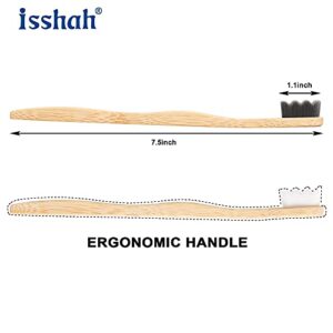 Isshah Extra Soft Bamboo Toothbrush, Micro Nano 20,000 Bristles Toothbrushes for Sensitive Gum, Pack of 8