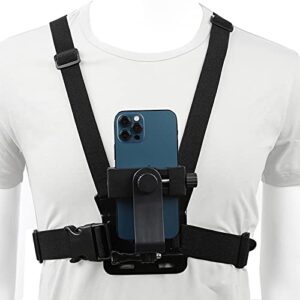 pellking mobile phone chest mount harness strap holder cell phone clip action camera pov for samsung iphone plus etc