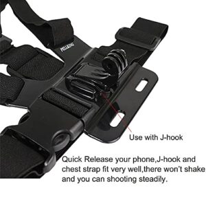 PellKing Mobile Phone Chest Mount Harness Strap Holder Cell Phone Clip Action Camera POV for Samsung iPhone Plus etc