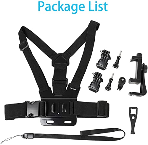 PellKing Mobile Phone Chest Mount Harness Strap Holder Cell Phone Clip Action Camera POV for Samsung iPhone Plus etc