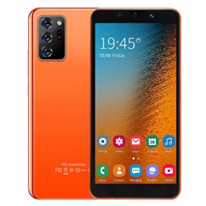 Jazar Smartphone, Powerful Processor Dual Cards Dual Standby 128Gb Expandable Storage Fingerprint Unlock Smart Phone, Note30 plus 854 x 480 Resolution for 8.1, Orange