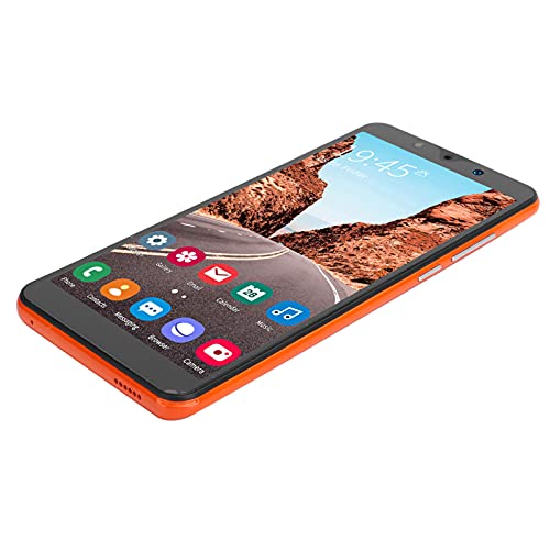 Jazar Smartphone, Powerful Processor Dual Cards Dual Standby 128Gb Expandable Storage Fingerprint Unlock Smart Phone, Note30 plus 854 x 480 Resolution for 8.1, Orange