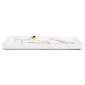 DEMDACO Dean Crouser Flock of Butterflies Watercolor 7.5 x 5 Ceramic Stoneware Decorative Tray