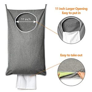 ANSTROUT XL Hanging Laundry Hamper, Extra Large Tear-resistance Door Hamper with 2 Types Hooks for Dirty Clothes, Save Bathroom Space Hanging Laundry Bag (36.5x 22 Inch ,Grey)