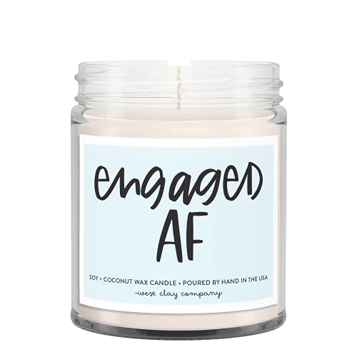 Engaged AF Candle | West Clay Company | Tropical Honeymoon Scented Soy Coconut Wax Nontoxic Candle | Engagement Wedding Gift | Made in The USA …