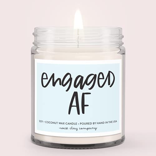 Engaged AF Candle | West Clay Company | Tropical Honeymoon Scented Soy Coconut Wax Nontoxic Candle | Engagement Wedding Gift | Made in The USA …