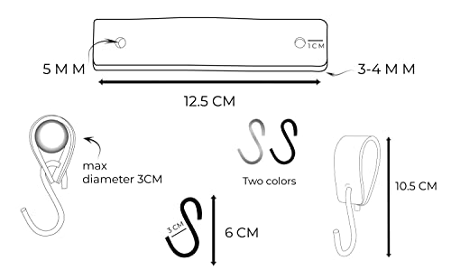 Brute Strength - Multifunctional Leather S-Hooks - Taupe - 6 Pieces - S Shaped Hooks - Coat Hook - Leather Hooks - Leather s Hooks - Black s Hooks - Kitchen Hooks