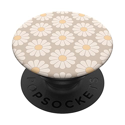 Tan - Daisy Floral Flower Design PopSockets Swappable PopGrip