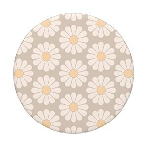 Tan - Daisy Floral Flower Design PopSockets Swappable PopGrip