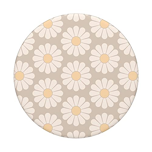 Tan - Daisy Floral Flower Design PopSockets Swappable PopGrip