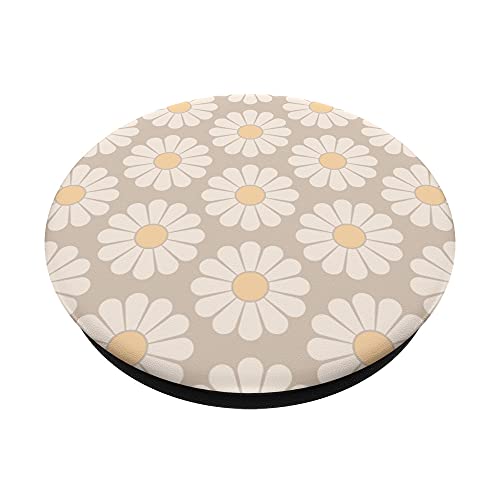 Tan - Daisy Floral Flower Design PopSockets Swappable PopGrip