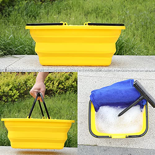 Collapsible 10L Wash Bucket for Car Washing, Kitchen, Picnic, Dishes and Person During Camping, Hiking and Home