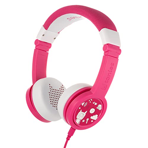 Tonies Foldable Wired Headphones for Kids - Comfortably Designed to fit On-Ear - Works with Toniebox and All 3.5mm Devices - Pink