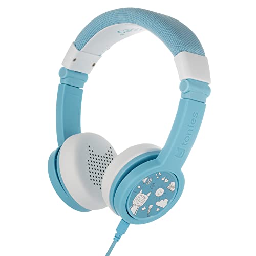 Tonies Foldable Wired Headphones for Kids - Comfortably Designed to fit On-Ear - Works with Toniebox and All 3.5mm Devices - Light Blue