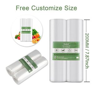 Zuukoo 8"*16.4' (2Rolls) FDA Standard Vacuum Sealer Bags Rolls with BPA Free, Heavy Duty Vacuum Sealer Storage Bags Rolls for Food Saver, Manually Cut