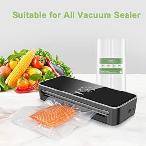 Zuukoo 8"*16.4' (2Rolls) FDA Standard Vacuum Sealer Bags Rolls with BPA Free, Heavy Duty Vacuum Sealer Storage Bags Rolls for Food Saver, Manually Cut