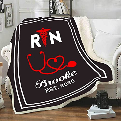 I Am Nurse, Customized Blanket for Nurse with Your Name & EST, Custom Gift for Nurse with Quotes, Birthday, Any Occasion, Fleece Blanket, Personalized Registered Nurse RN Supersoft and Cozy Blanket