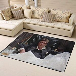 vacu al pacino scar-face area rug carpet non-slip large floor mat,soft fuzzy indoor carpet bedside rug for kids nursery boys girls bedroom living room dorm backyard home decor mat 63 x 48 in