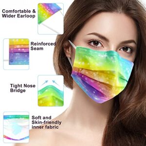 Disposable Face Masks With Designs, Individually Wrapped Masks, Breathable Face Masks (Sky)