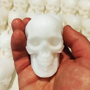 White spell skull candle for purity and strength (gift, witches, witch, figure, aessthetic, skeleton, goth, spooky, ritual, fireplace, decorations, bloody, brain, spiritual, weird, satanic, drip)