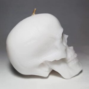 White spell skull candle for purity and strength (gift, witches, witch, figure, aessthetic, skeleton, goth, spooky, ritual, fireplace, decorations, bloody, brain, spiritual, weird, satanic, drip)