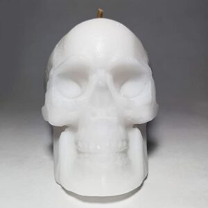 White spell skull candle for purity and strength (gift, witches, witch, figure, aessthetic, skeleton, goth, spooky, ritual, fireplace, decorations, bloody, brain, spiritual, weird, satanic, drip)