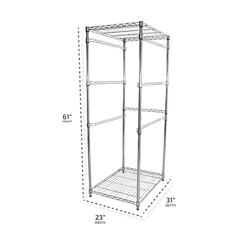 SafeRacks 5 Tier Steel Storage Bin Rack, Zinc Plated, NSF Certified, 31″ x 23″ x 72″