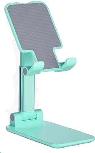 Cell Phone Stand, Adjustable Angle and Height of Desktop Phone Stand, Stable Non-Slip Design Compatible with All Mobile Phones, iPhone, iPad, Tablet PC (Mint Green)