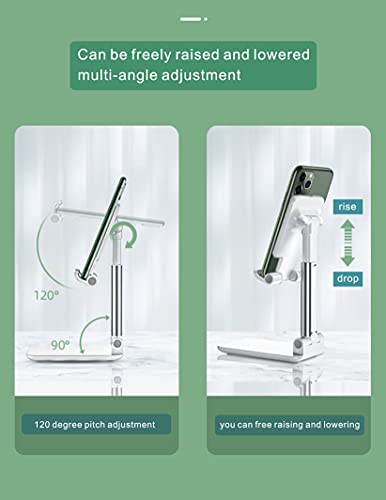 Cell Phone Stand, Adjustable Angle and Height of Desktop Phone Stand, Stable Non-Slip Design Compatible with All Mobile Phones, iPhone, iPad, Tablet PC (Mint Green)