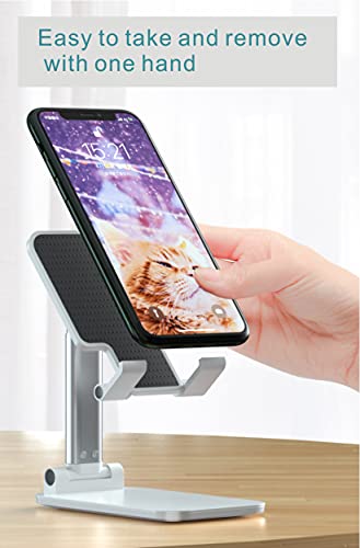 Cell Phone Stand, Adjustable Angle and Height of Desktop Phone Stand, Stable Non-Slip Design Compatible with All Mobile Phones, iPhone, iPad, Tablet PC (Mint Green)