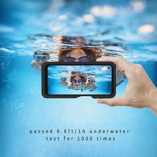 Lanhiem for Motorola Moto G Power 2021 Case, IP68 Waterproof Dustproof Shockproof Case with Built-in Screen Protector, Full Body Underwater Protective Cover for Moto G Power (2021) Only, Black/Clear