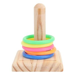 POPETPOP Wooden Toys Educational Toys 1 Set Bird Toys Bird Trick Tabletop Toys Training Stacking Color Ring Toys Parrot Chew Foraing Toys Education Toys Desktop Accessories Pet Toys