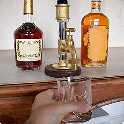 Fathers Day Faucet Shape Liquor Dispenser, Daddy Favorite Whiskey Alcohol Wine Wood Dispenser for Home Bar Dinner Party Restaurant, Dad Papa Boyfriend Husband Gift