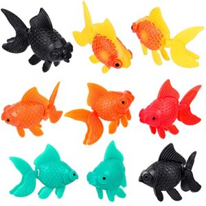 20 pieces artificial aquarium fishes plastic fish realistic artificial moving floating colorful goldfish fake fish decoration ornament for aquarium fish tank