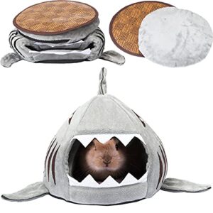 jetec gray shark guinea pig bed guinea pig hideout guinea pig house animals bed warm small hamster nest mat with small animal sleeping mat cushions dutch pig hamster hedgehog rat chinchilla (gray)