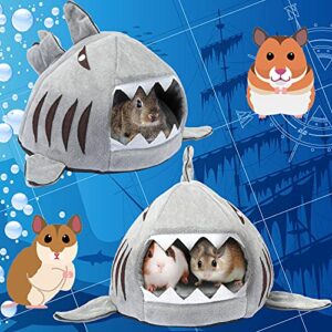 Jetec Gray Shark Guinea Pig Bed Guinea Pig Hideout Guinea Pig House Animals Bed Warm Small Hamster nest mat with Small Animal Sleeping mat Cushions Dutch Pig Hamster Hedgehog Rat Chinchilla (Gray)