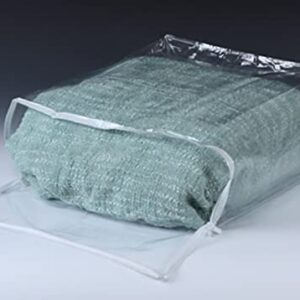 Clear Vinyl Plastic Zippered Blanket Storage Pouch Bags for Throws, Blankets, Quilts - 15 x 6 x 18 Inches 4-Pack Set of Clear Organizer Bags