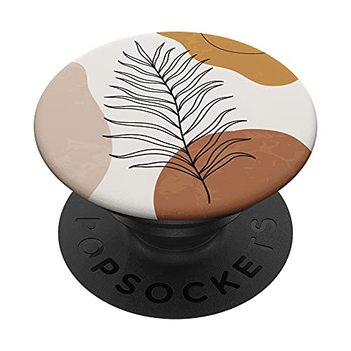 Boho Line Art Leaves PopSockets Swappable PopGrip