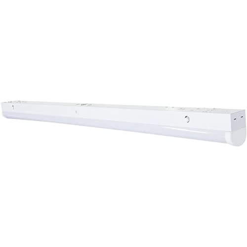 Satco [65/701] (1 Pack) 4' Linear Strip White Finish; (Strip Fixture) CCT Selector in Multiple Color Temperatures (3500K/4000K/5000K) for use at Home, Office, Buildings, Constructions, Hotels