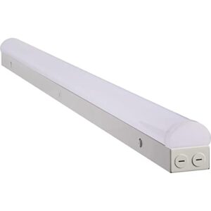 Satco [65/701] (1 Pack) 4' Linear Strip White Finish; (Strip Fixture) CCT Selector in Multiple Color Temperatures (3500K/4000K/5000K) for use at Home, Office, Buildings, Constructions, Hotels