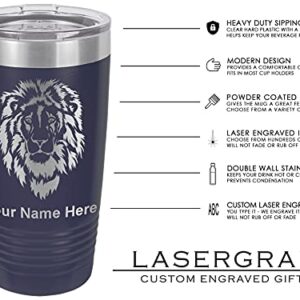 LaserGram 20oz Vacuum Insulated Tumbler Mug, Freemason Symbol, Personalized Engraving Included (Navy Blue)