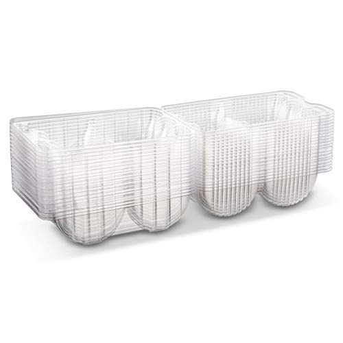 MT Products Clear Plastic Containers 6 Donut or 12 Cookie Container with Barlock Closure and Hinged Lid for Optimal Freshness (20 Pieces) - Made in the USA