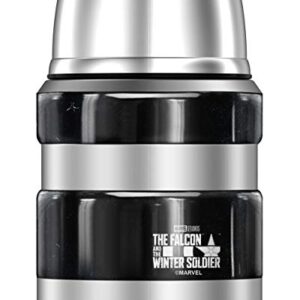 THERMOS Marvel - The Falcon And The Winter Soldier, Captain America Shield, Wield The Shield STAINLESS KING Stainless Steel Food Jar with Folding Spoon, Vacuum insulated & Double Wall, 16oz