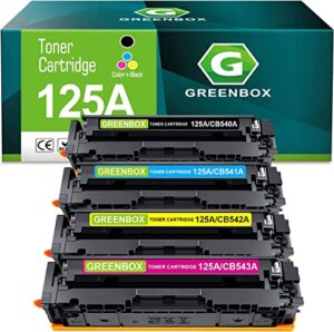 greenbox compatible 125a high yield toner cartridge replacement for hp 125a cb540a cb541a cb542a cb543a for hp color cm1312 mfp cm1312nfi cp1215 cp1515n cp1518ni printer (4-pack, kcmy)